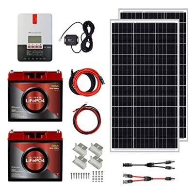 ECI Power 200W 12V Solar Power Kit | 2 x 12V 20Ah LiFePO4 Lithium ...