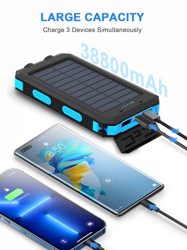 ERRBBIC Solar Power Bank Portable Charger 38800mah Waterproof Battery ...