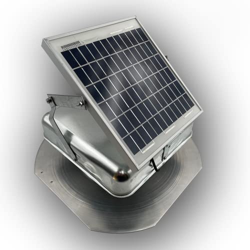 Solar Mega RoofBlaster 2.0 with Galvanized Vent (Adjustable Solar Panel ...